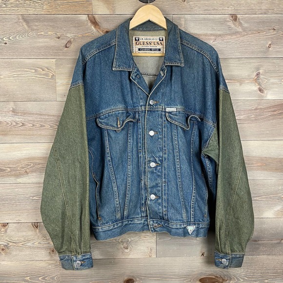 Guess | Jackets & Coats | Guess Vintage Usa Star Blue Green Denim ...